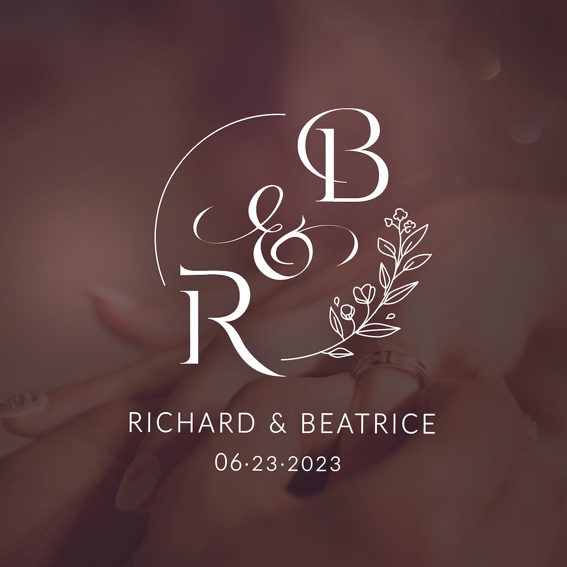 Elegant WEDDING Logo, Modern Wedding Monogram, Monogram Logo With ...