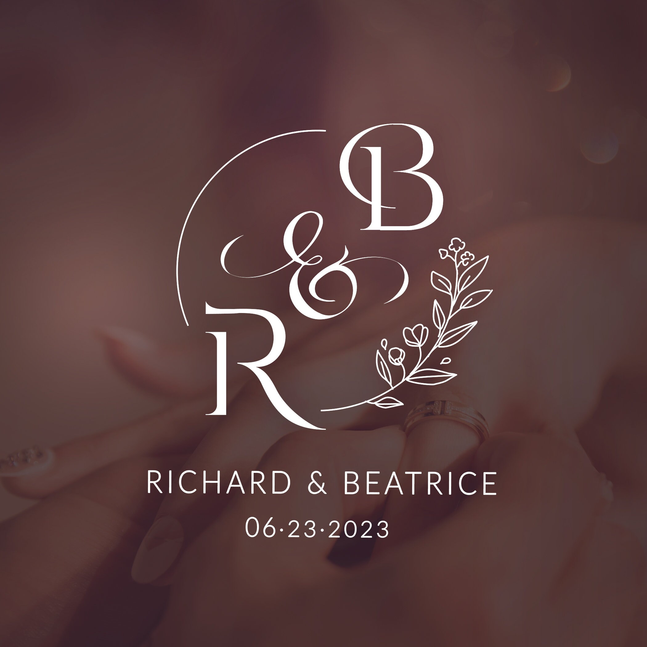Elegant WEDDING Logo, Modern Wedding Monogram, Monogram Logo With ...
