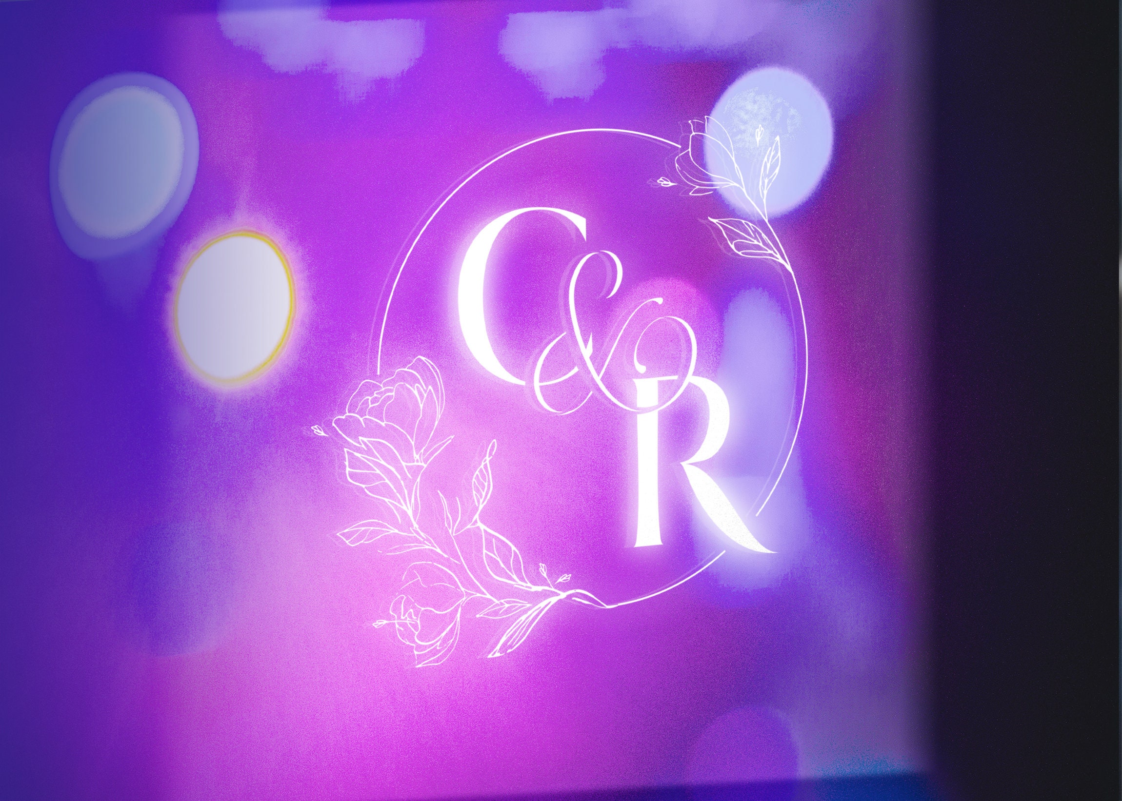 Elegant Wedding Monogram in Flower Circle, Two Letters Logo, Wedding ...