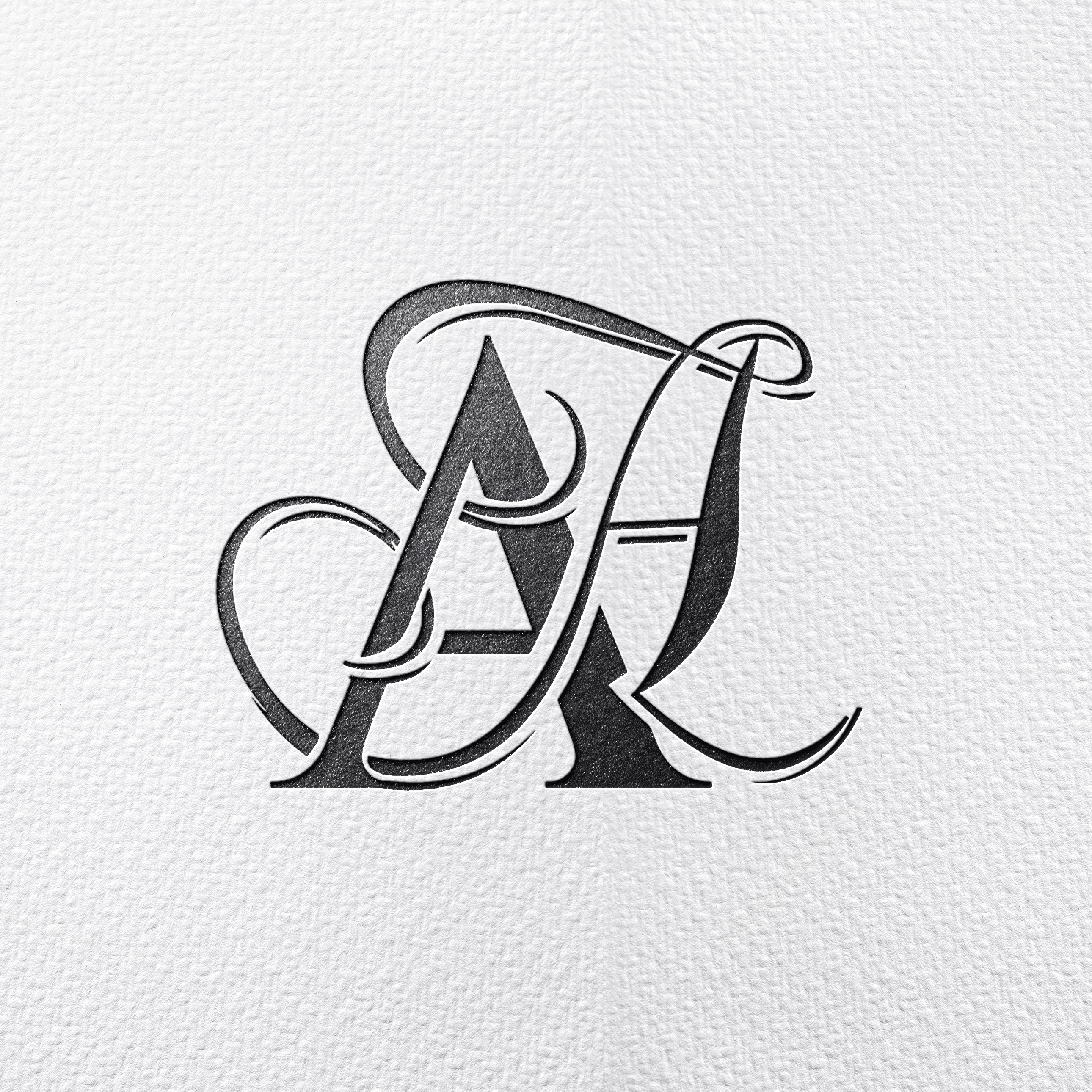 Modern Wedding Monogram, Two Letters Logo, Minimalist Wedding Monogram ...