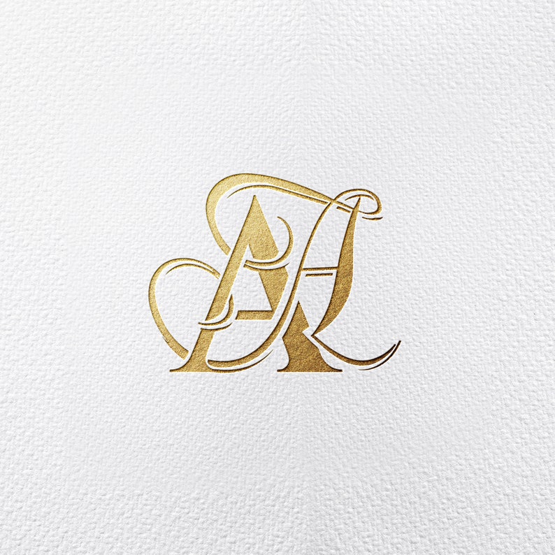 Modern Wedding Monogram, Two Letters Logo, Minimalist Wedding Monogram ...