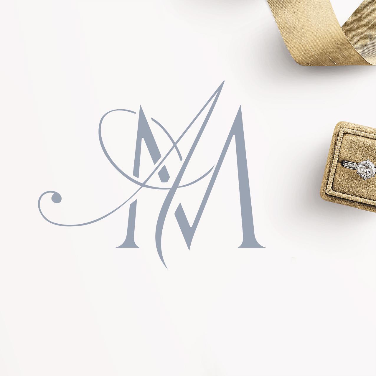 AM Monogram Logo • Floral Wedding Initial (instant Download) - Etsy