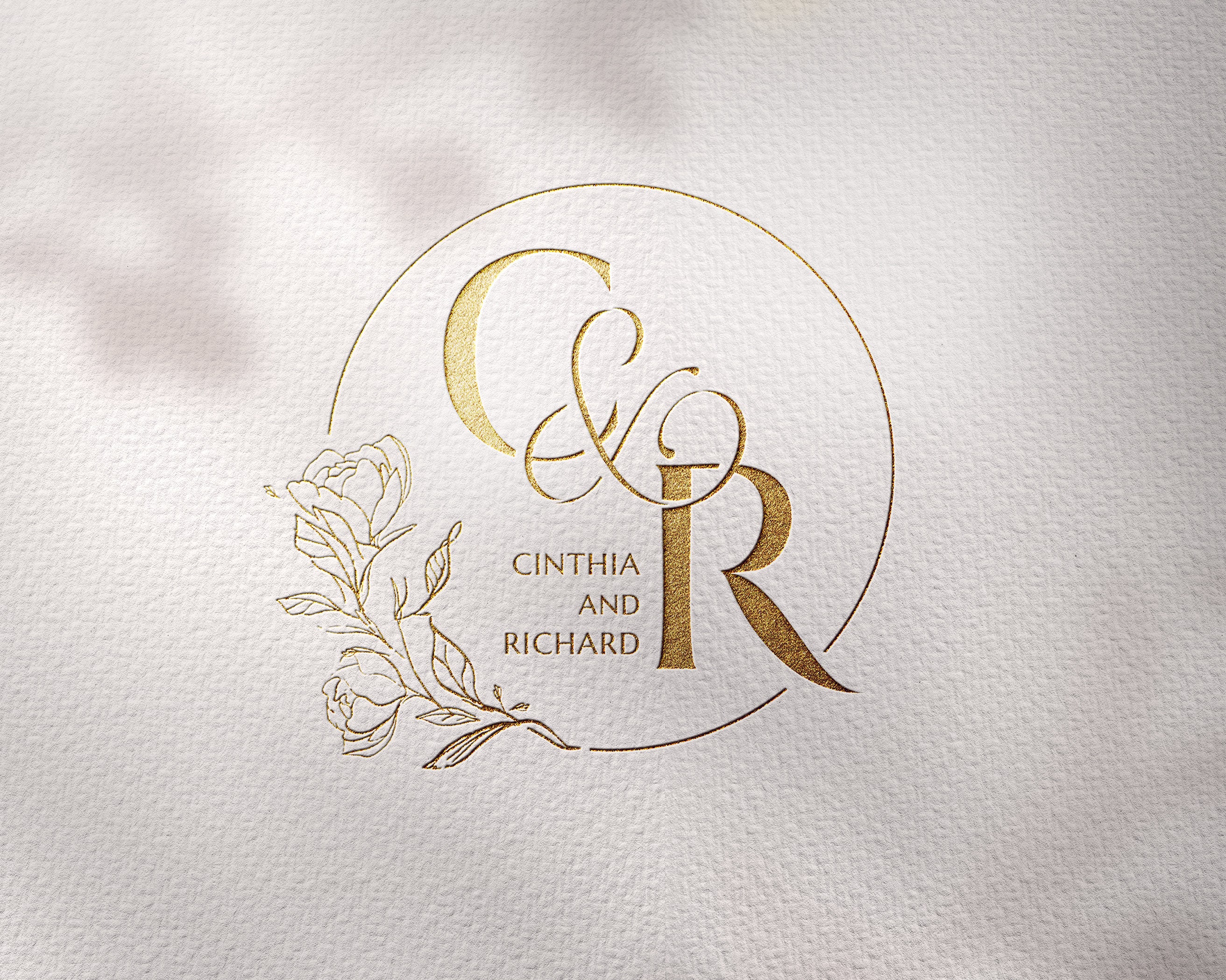 Gold Wedding Monogram Digital Download in Circle With Flowers, SVG ...