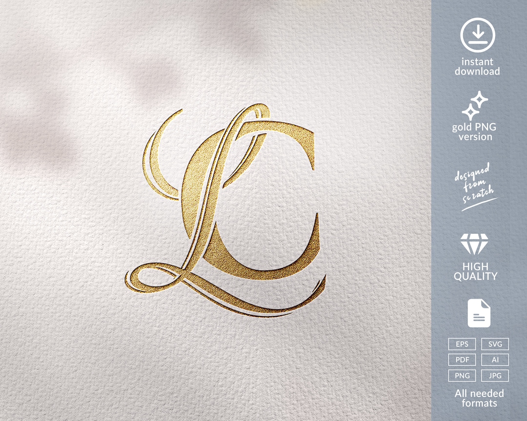 2 Letters Monogram LC • Lc Logo • INSTANT Download • LC Wedding ...
