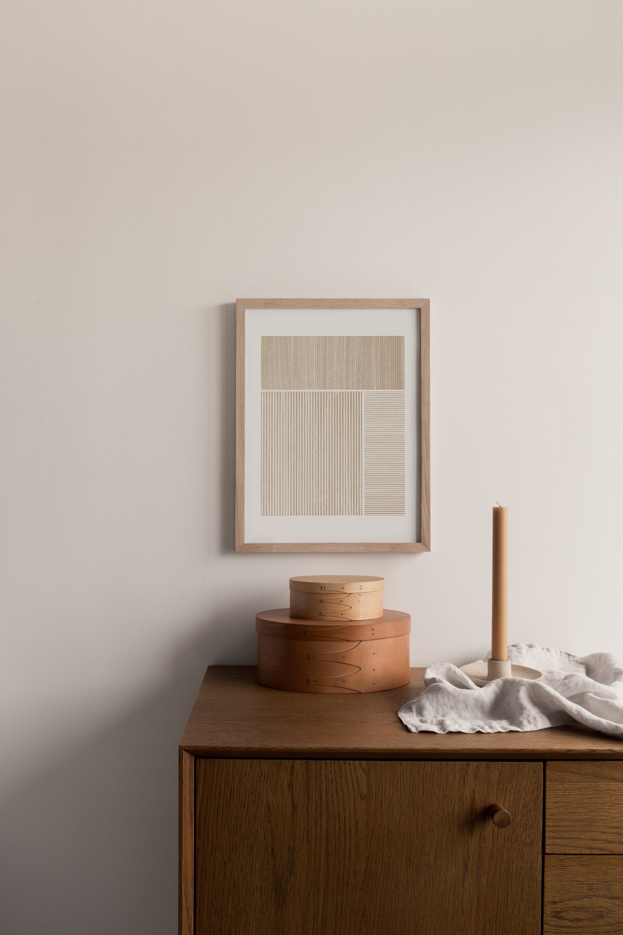 Geometric Block Print Set, Geometric Art, Neutral Colors, Beige and ...