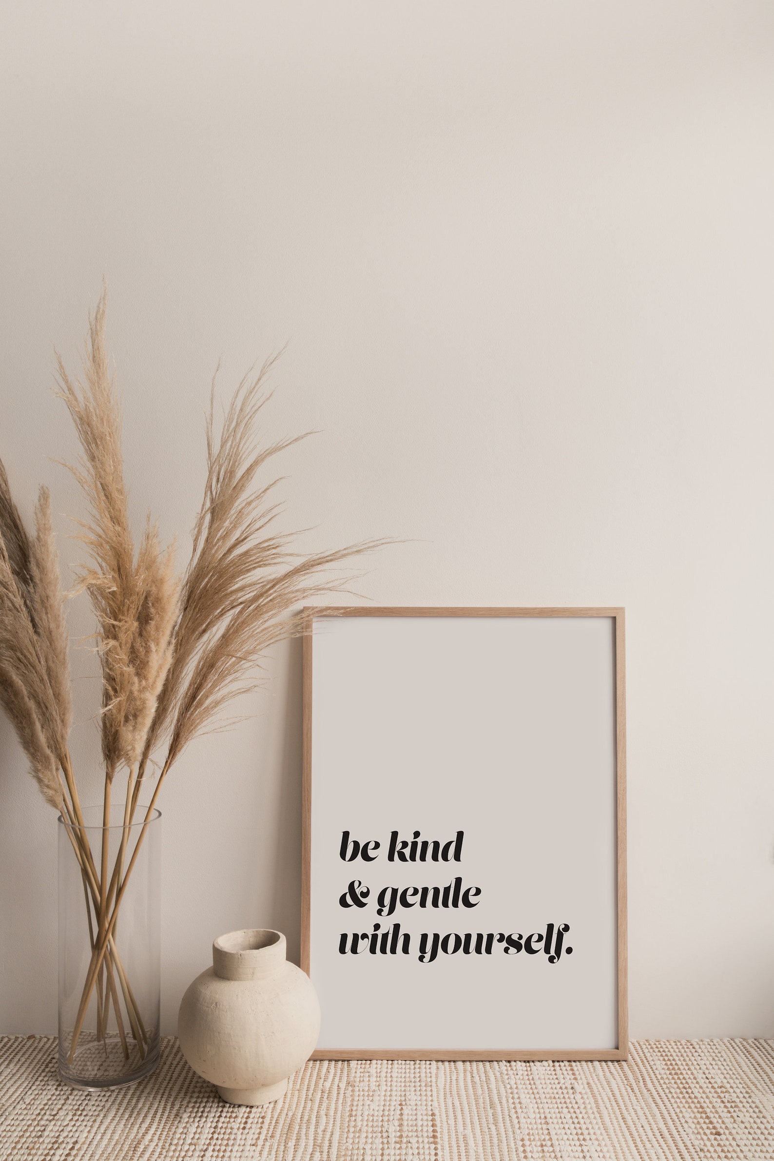 Be Kind & Gentle, Positive Quote, Black and White, Typeface Art, Font ...