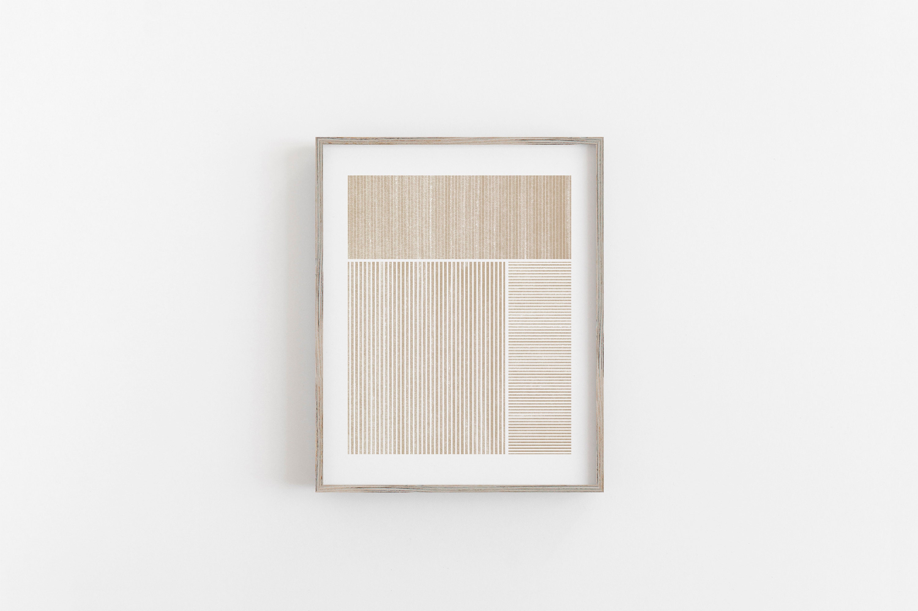Geometric Block Print Set, Geometric Art, Neutral Colors, Beige and ...