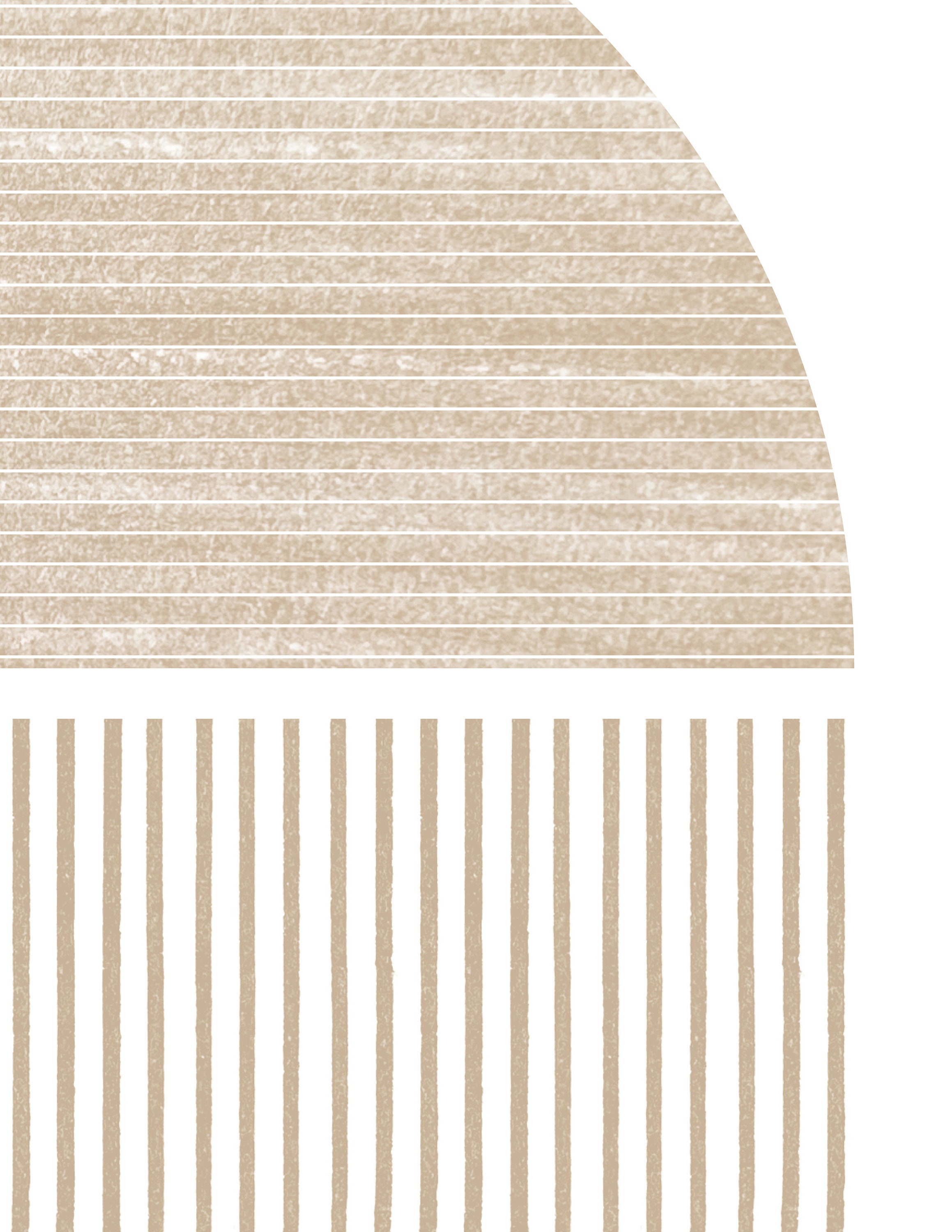 Semi Circle Print 1, Neutral Boho Geometric Art, Stripes, Mid Century ...