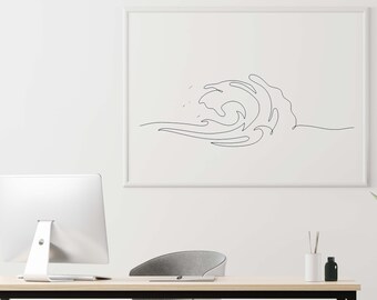 Ocean One Line Art - Etsy