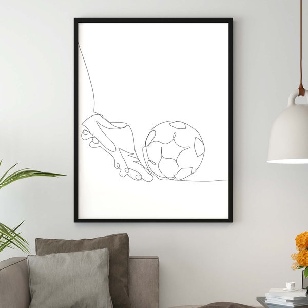Simple Soccer Line Art - Etsy