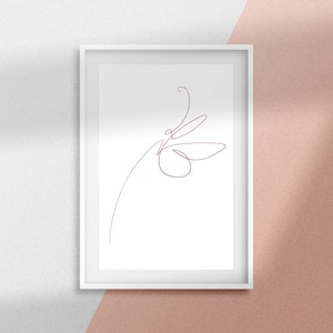 Butterfly Line Art | Abstract Butterfly Wall Art, Line Art Print ...