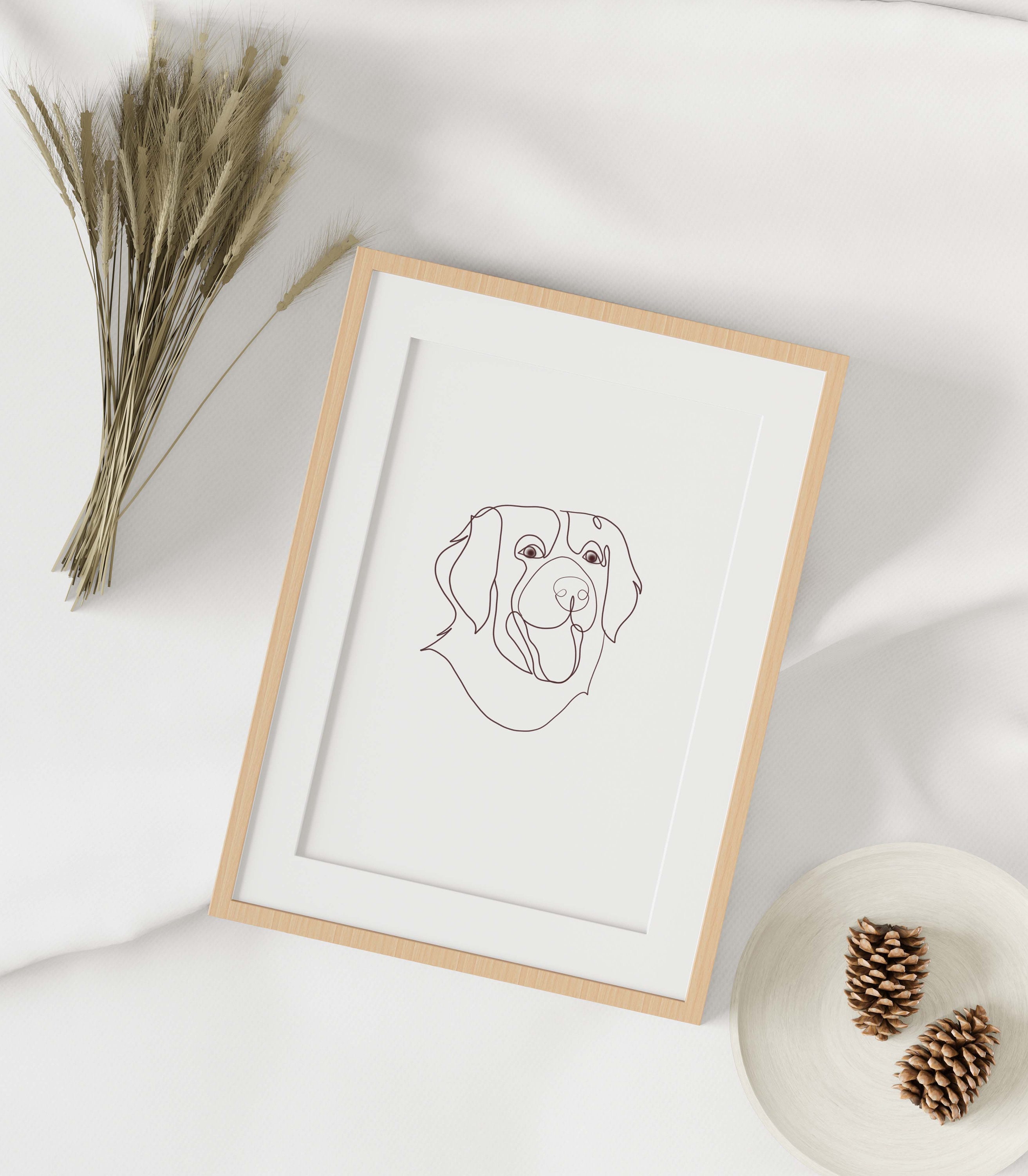 Line Drawing Pet Line Art Illustration Print, Pet Sketch From Photo ...