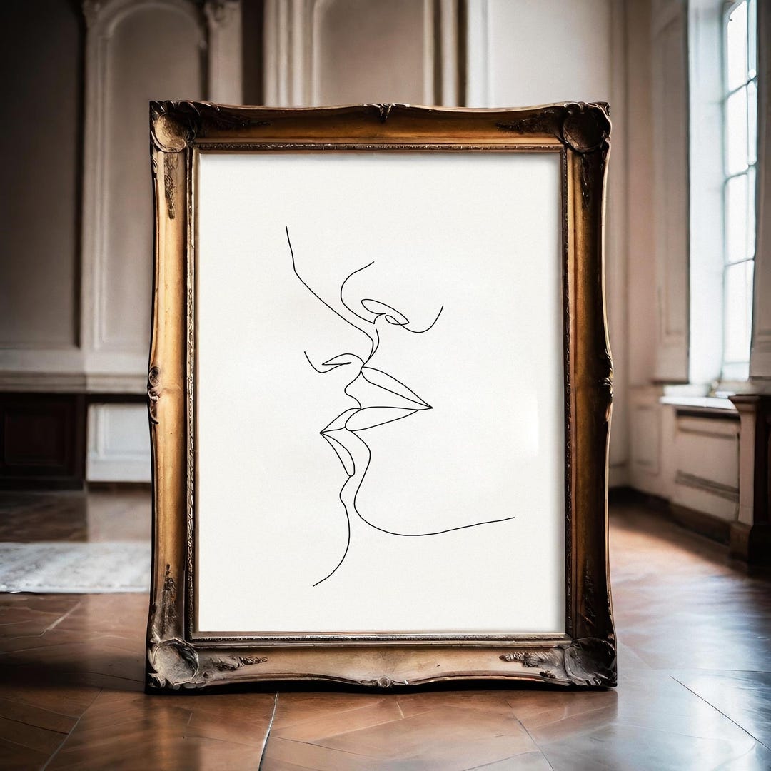 Intimate Line Art | Intimate Art, Couple Kissing Line Art, Intimate ...