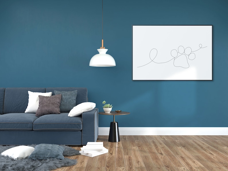 One Line Drawing | Dog Paw Print One Line Art, Abstract Line Woman Wall ...