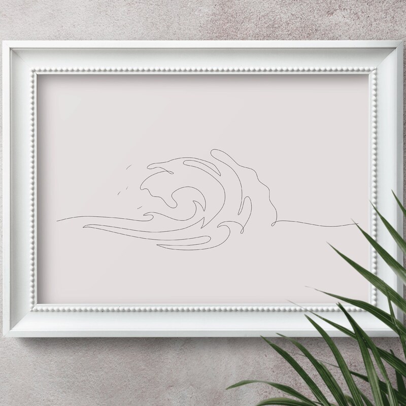 Wave Line Drawing - Etsy