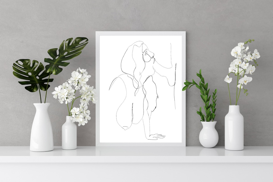 Sensual Bedroom Wall Art, One Line Drawing, Sensual Couple Art, Erotic ...