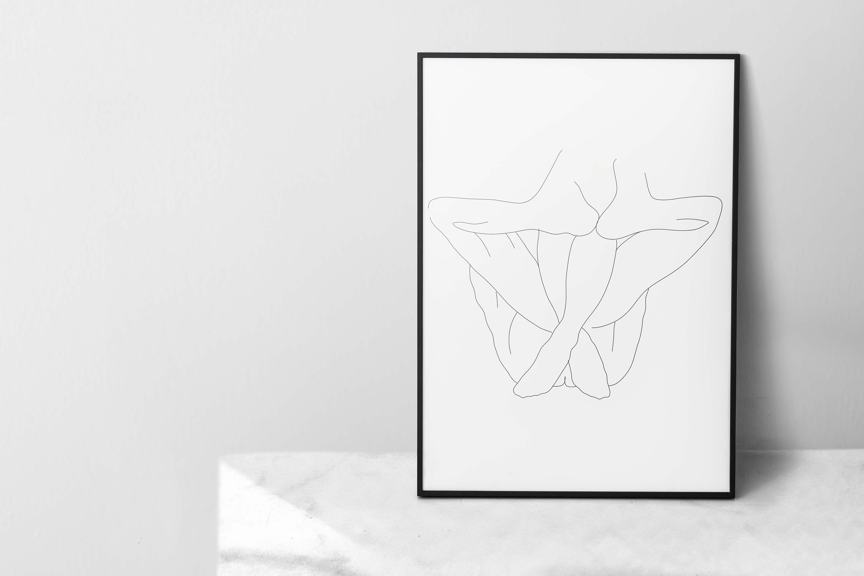 Couple Love Pose Drawing Art Hugging Scene Wall Art Sexy Wall - Etsy