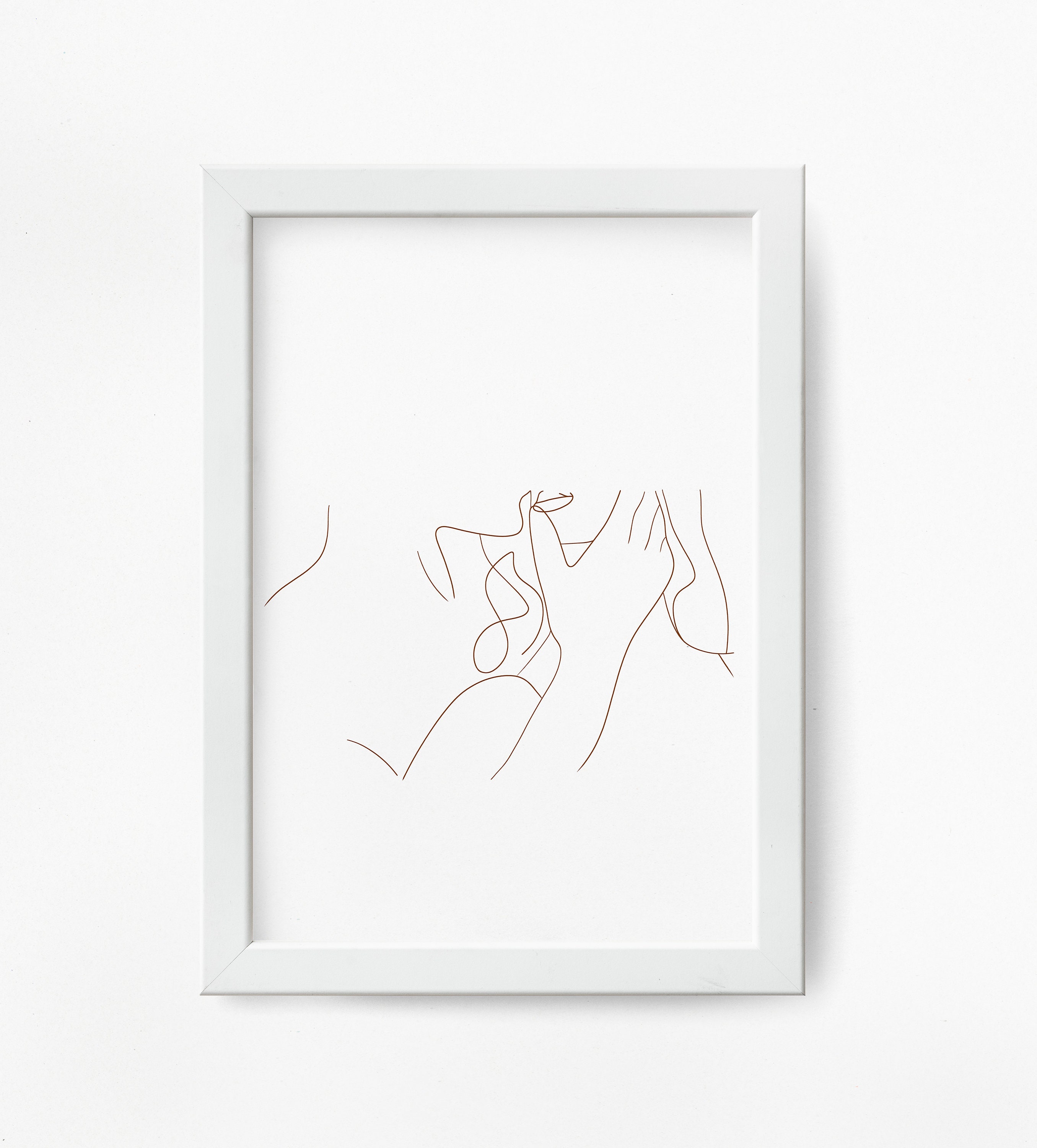 Intimate Art Couple Kiss Line Art Romantic Wall Art Couple Single