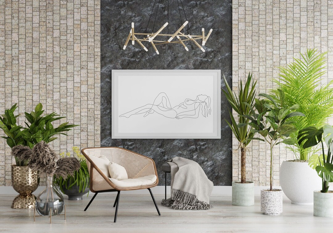 Woman Laying Down Art, Minimalist Naked Woman Printable Wall Art, Fine ...
