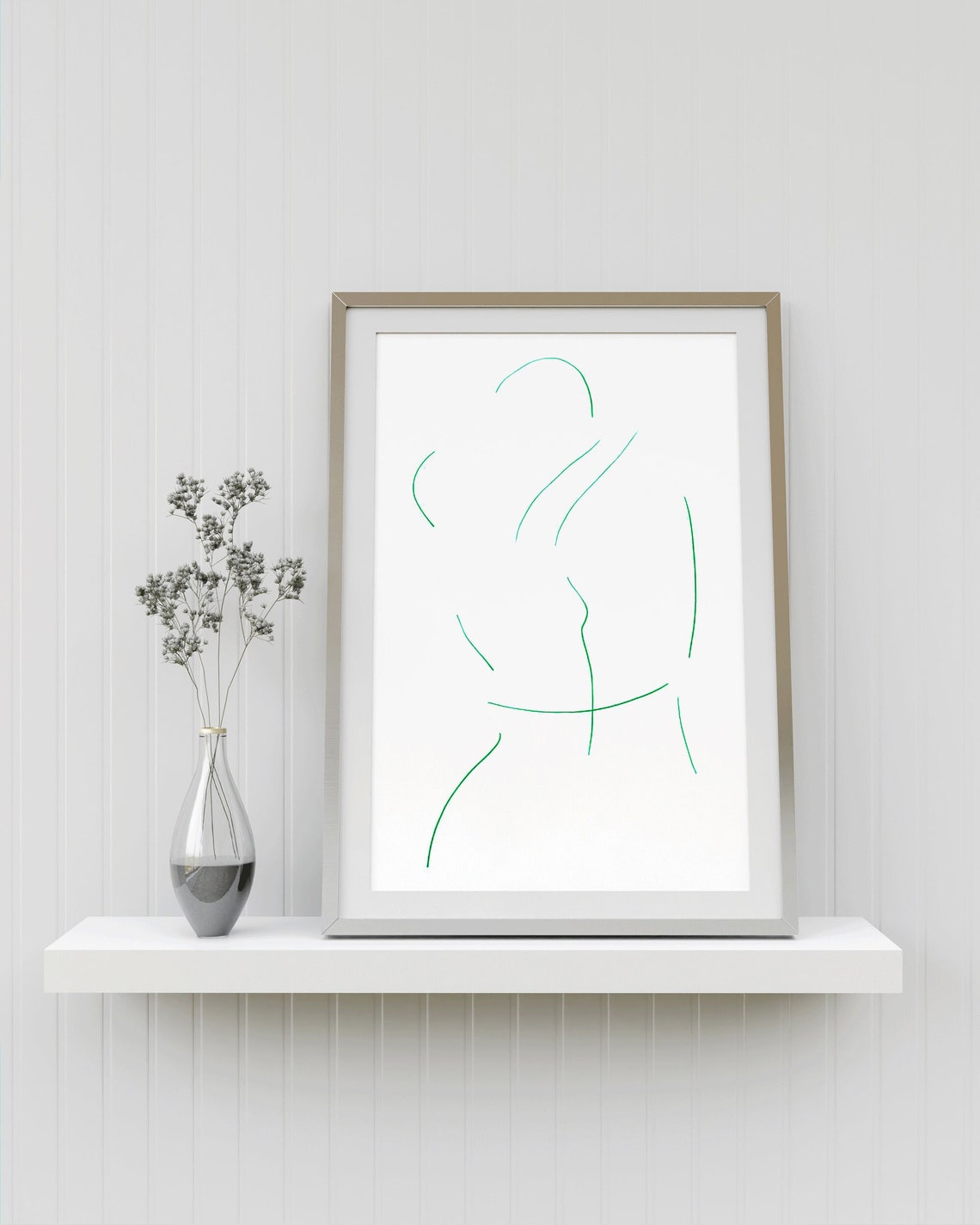 Hugging Couple Single Line Fine Art Print, Lovers Embrace Line Art ...