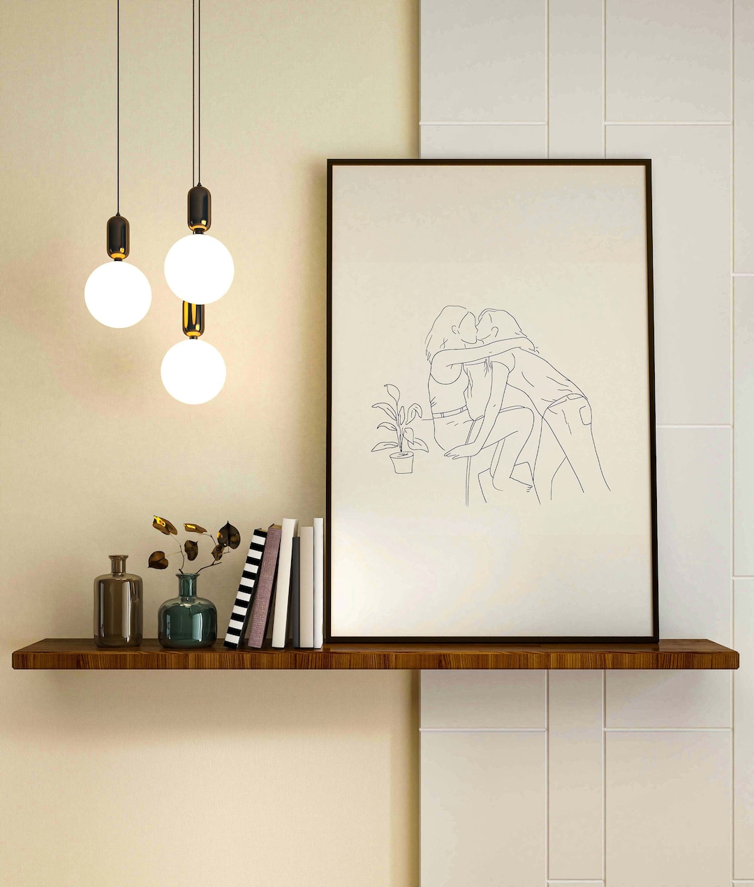 Best Friends Line Art, BFF Custom Portrait Print From Photo, Best ...