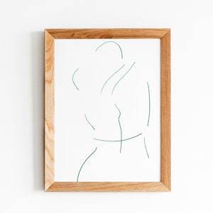 Hugging Couple Single Line Fine Art Print, Lovers Embrace Line Art ...