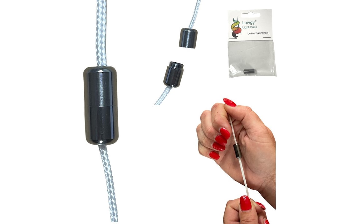 Slimline Metal- Black- Cord Connector for Connecting Bathroom Light ...