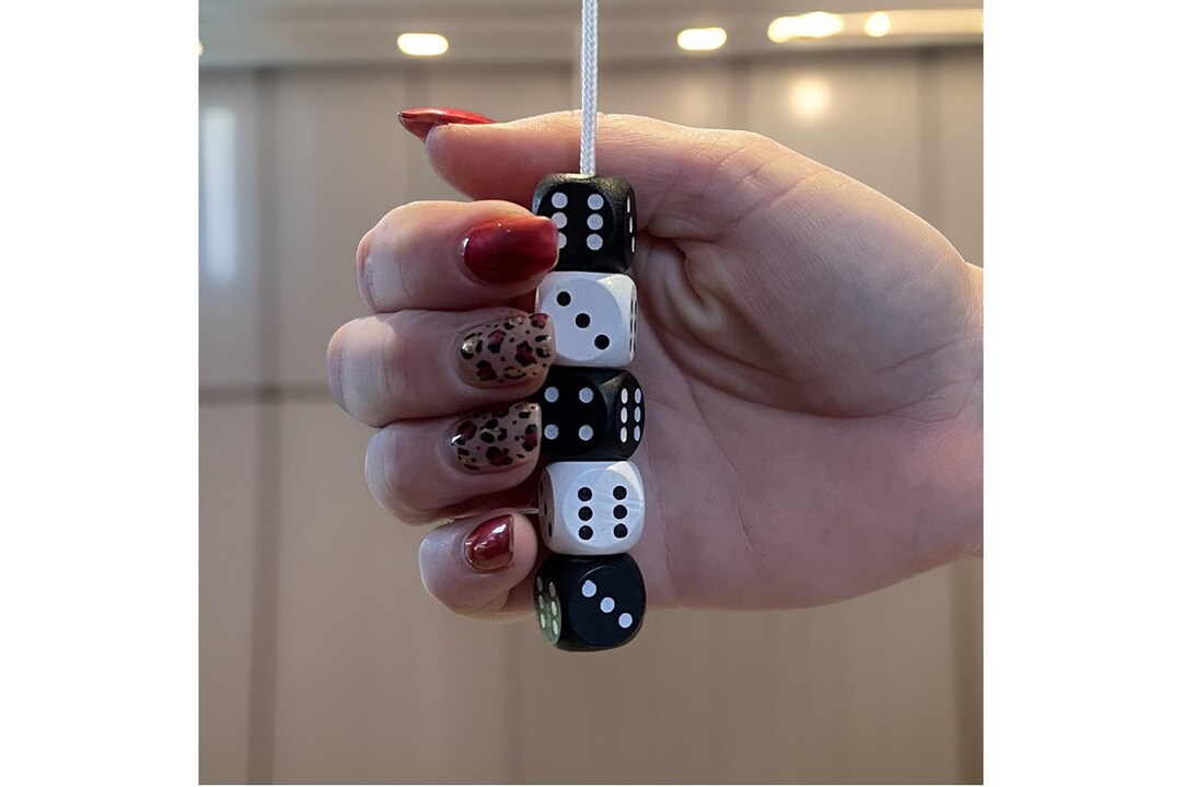 Black and White Wooden Dice Light Pull Handle With Cord & Connector - Etsy