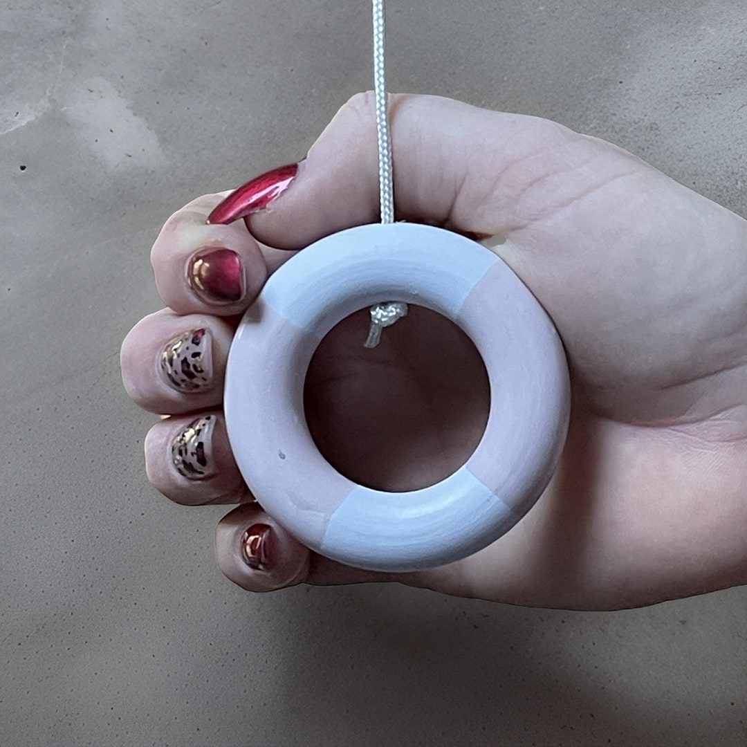 Pink and White Wooden Life Ring Light Pull With Cord & Connector - Etsy