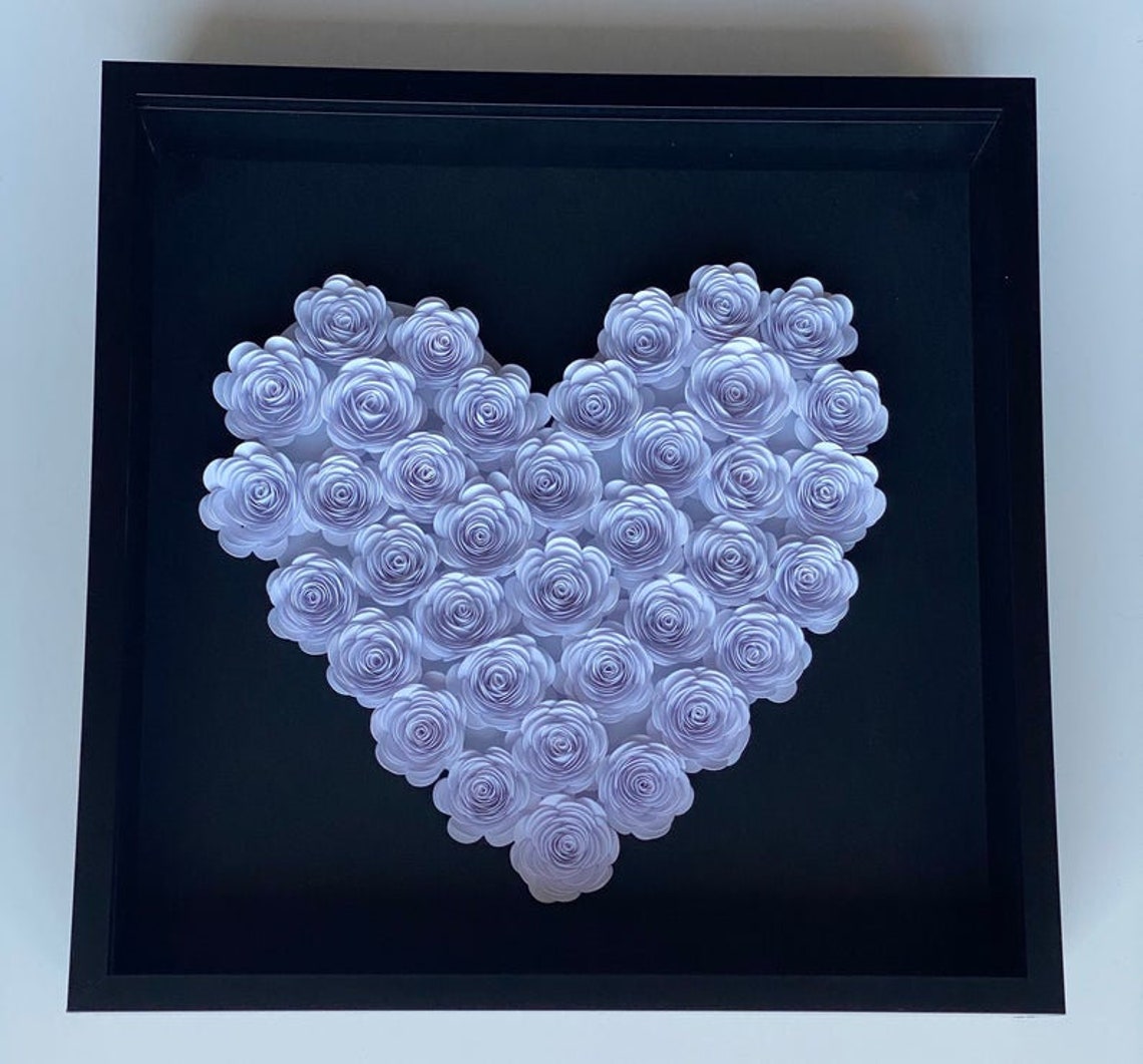 Heart Flower Shadow Box - Etsy