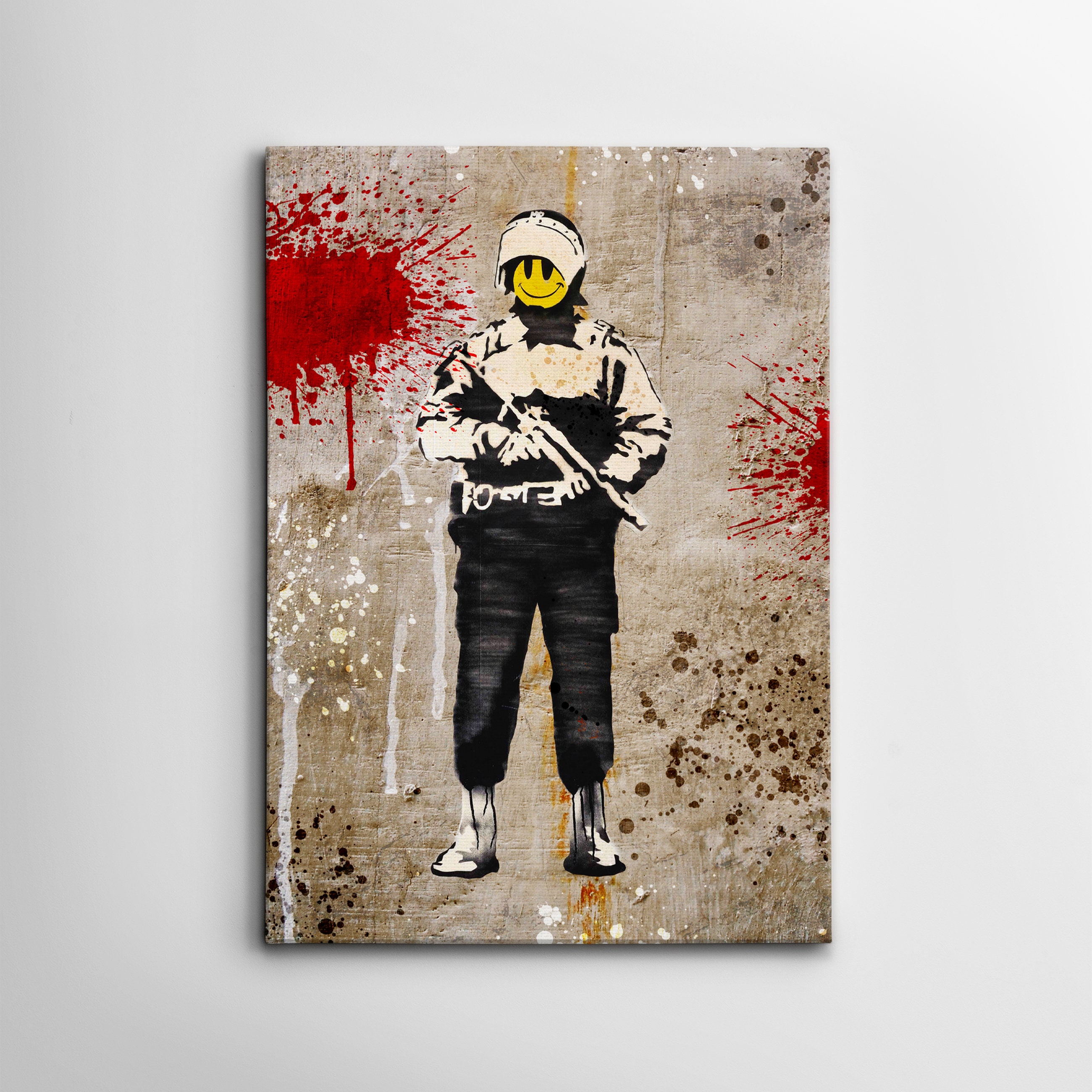 CANVAS ART Banksy Police Smiley Face Graffiti Modern | Etsy