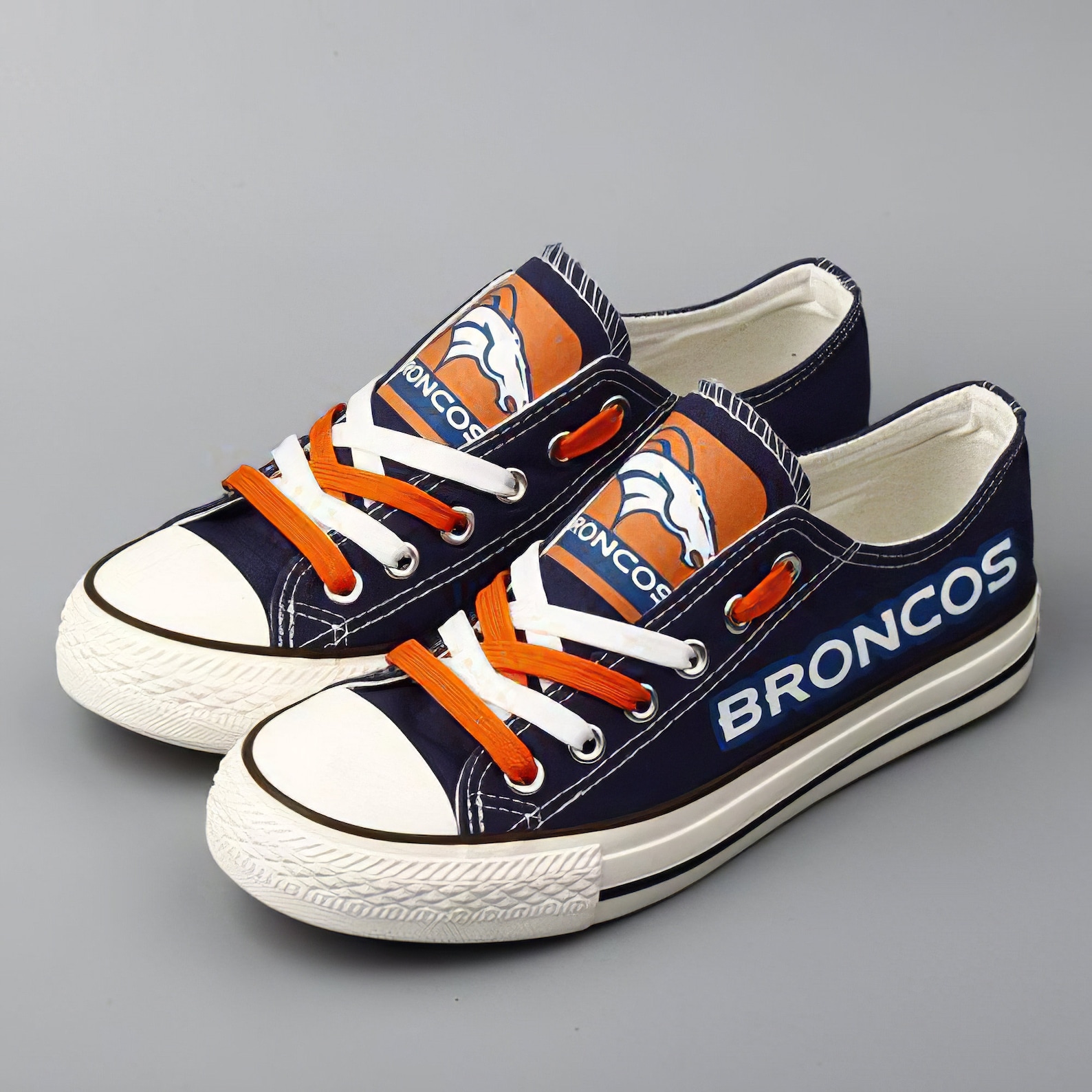 Denver Broncos High Top Converse Shoes Denver Broncos sports | Etsy