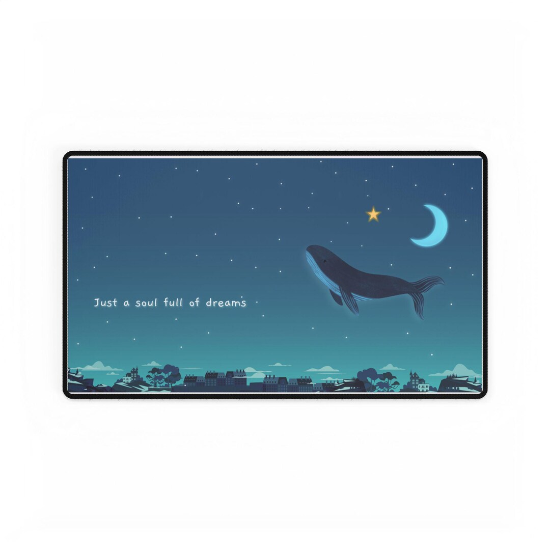 Whale Desk Mat, Nautical Office Decor, Ocean Mouse Pad, Blue Table Pad ...