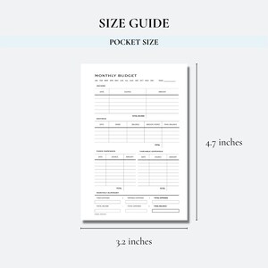 Monthly Budget - Pocket Planner Printable - Etsy