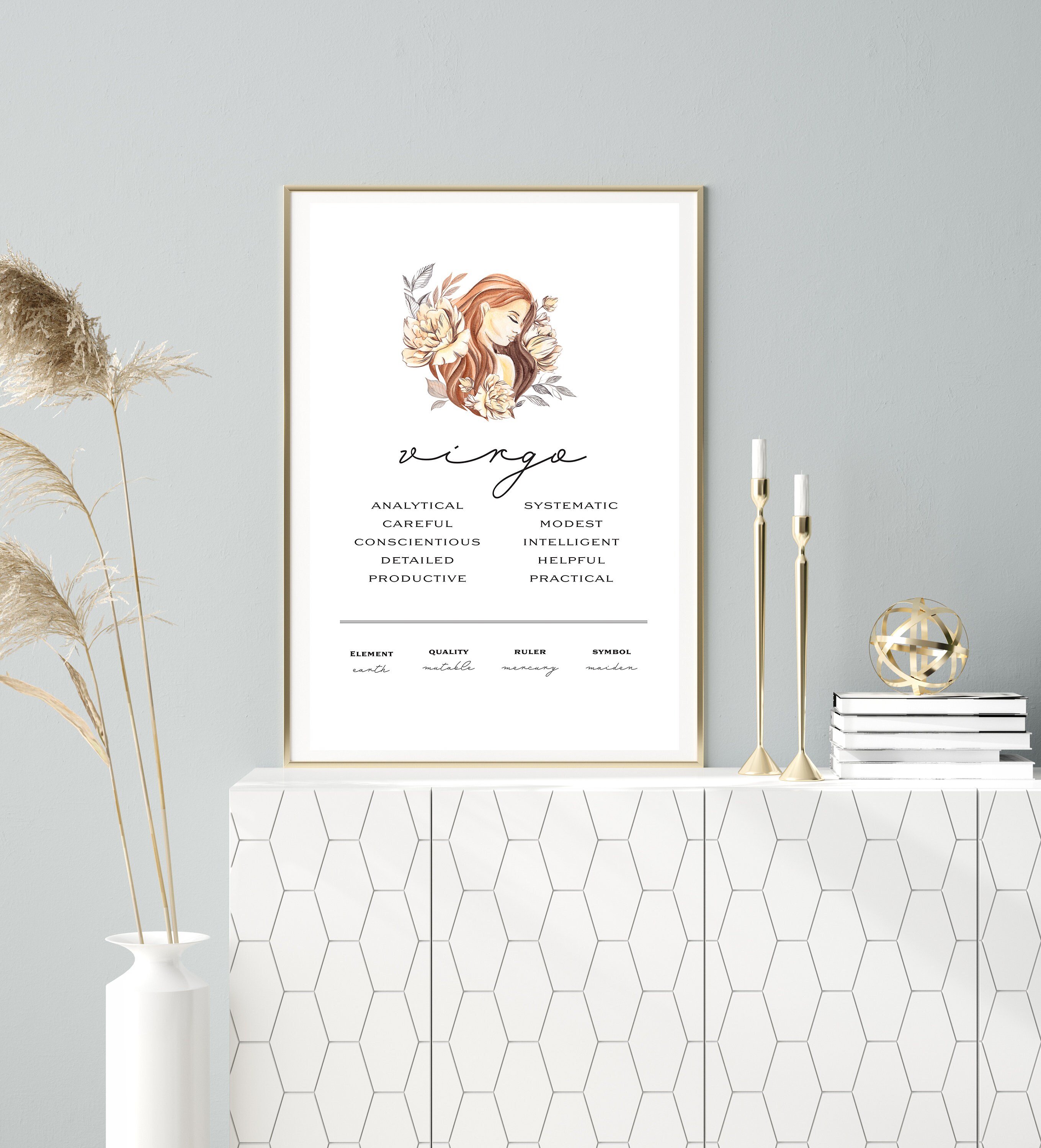 Virgo - Arte zodiacal imprimible - Etsy España