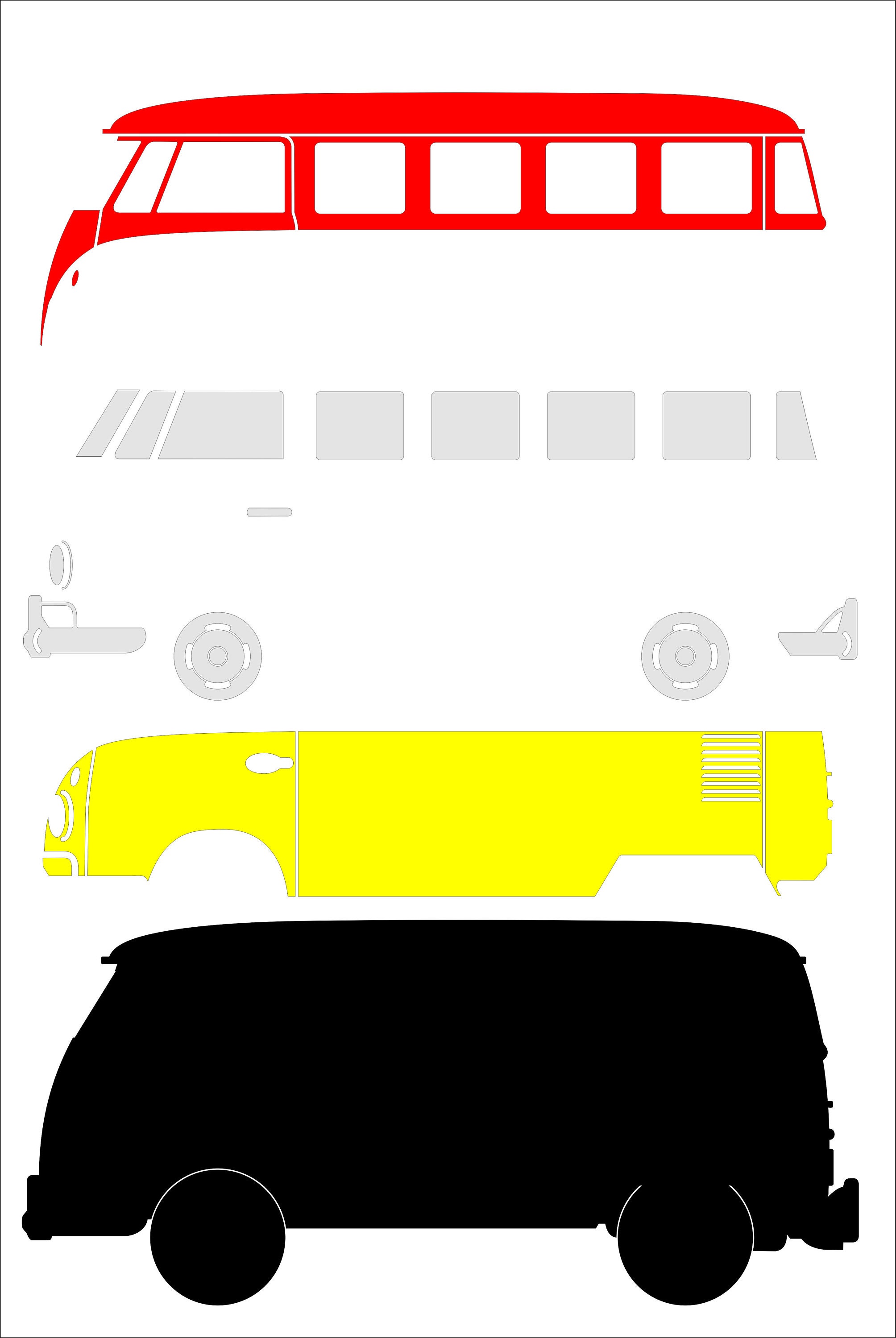 VW Bus Bulli Bulik Transporter Dxf Eps Pdf Svg Silhouette - Etsy.de