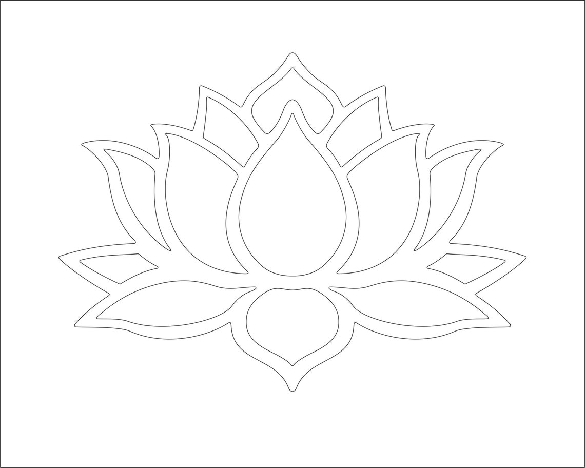 Lotus Flower Silhouette Svg, Dxf, Eps, Pdf, Cut File - Digital Download ...