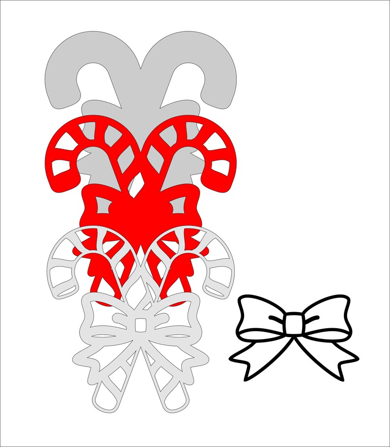 Candy Canes Dxf Eps Pdf Svg for Plasma Laser Plotter Router Cut Ready ...