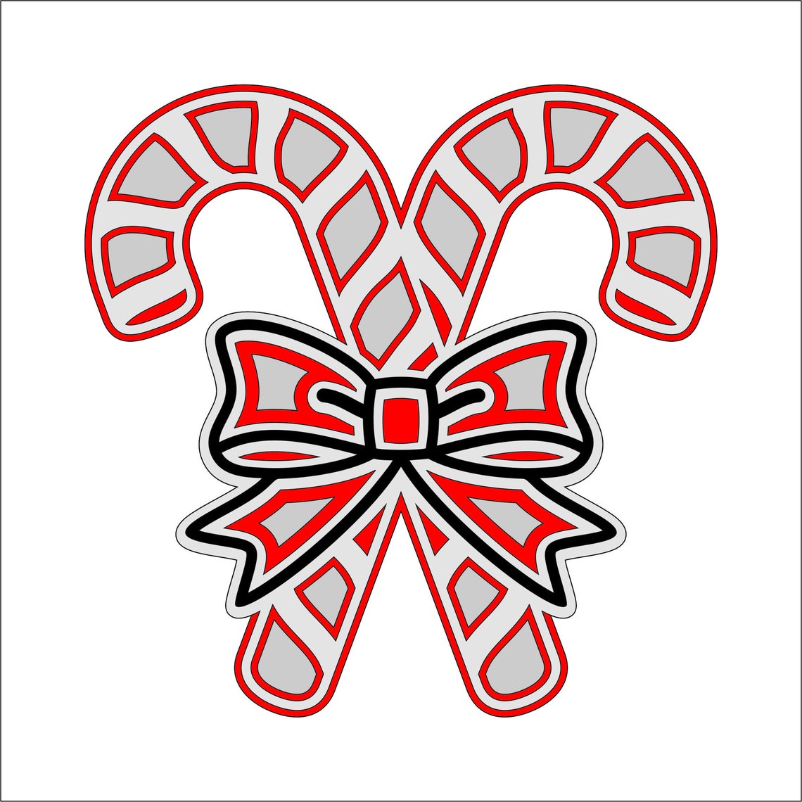 Candy Canes Dxf Eps Pdf Svg for Plasma Laser Plotter Router Cut Ready ...