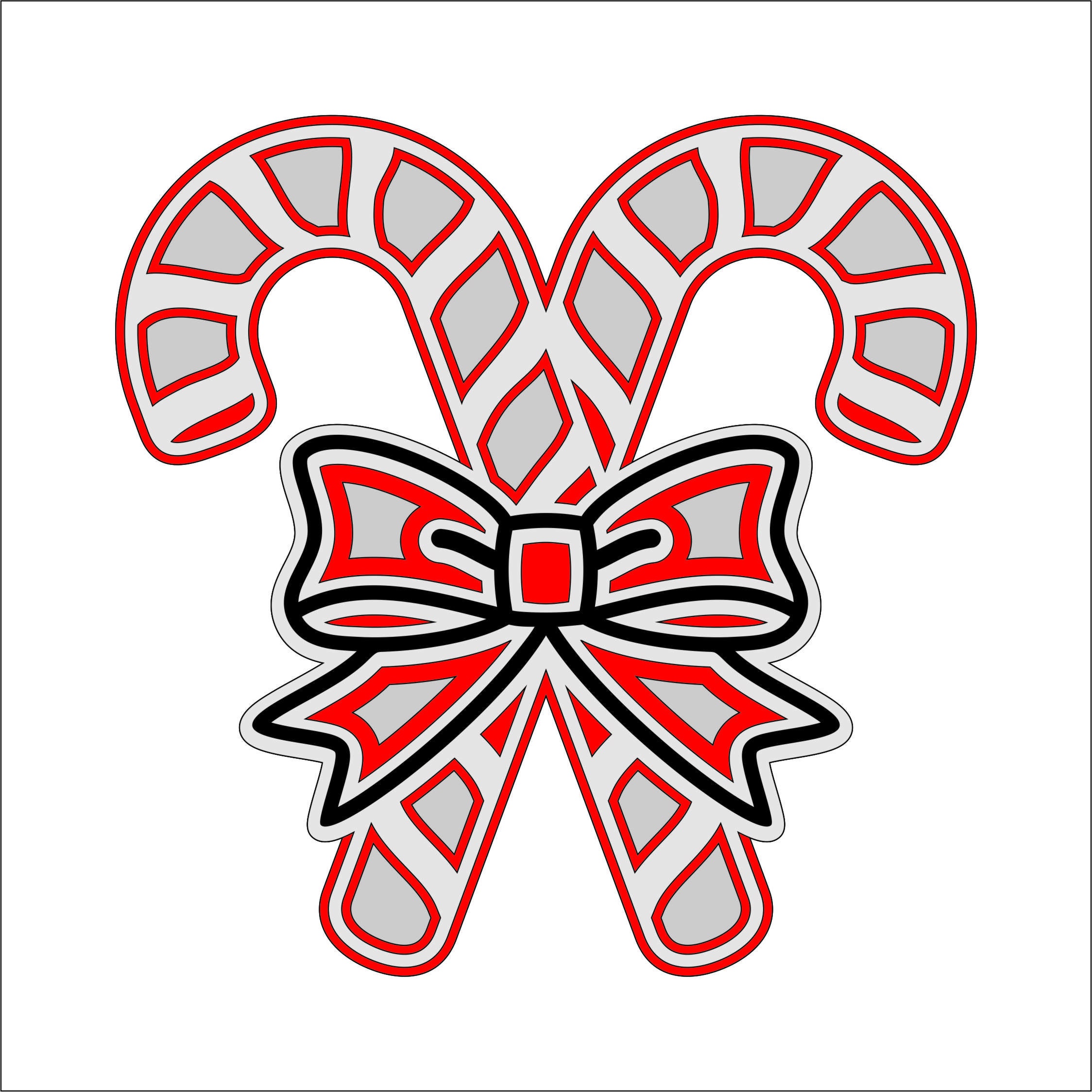 Candy Canes Dxf Eps Pdf Svg for Plasma Laser Plotter Router Cut Ready ...