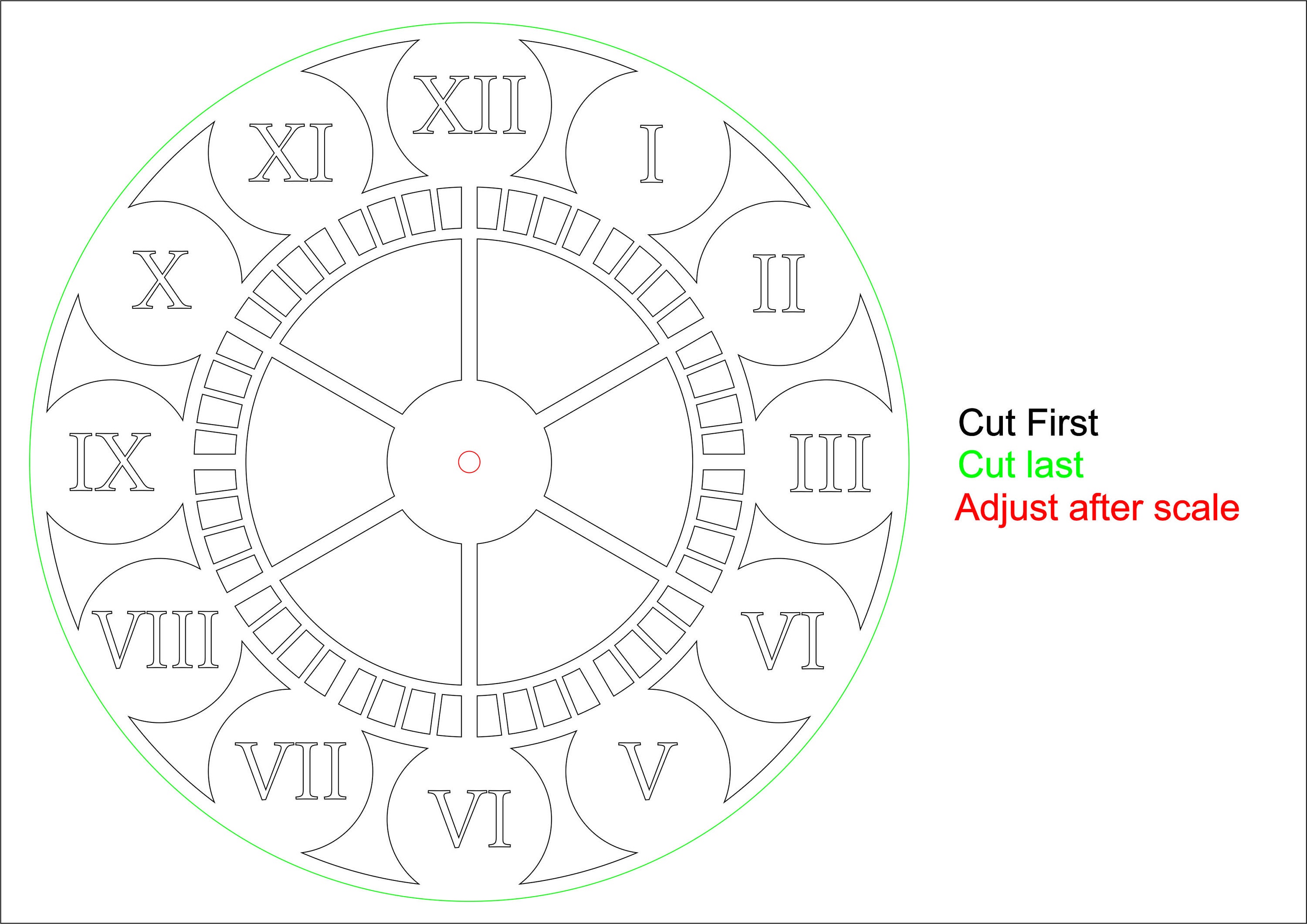 Simple Clock 01 Dxf Eps Pdf Svg for Plasma Laser Plotter Router Cut ...