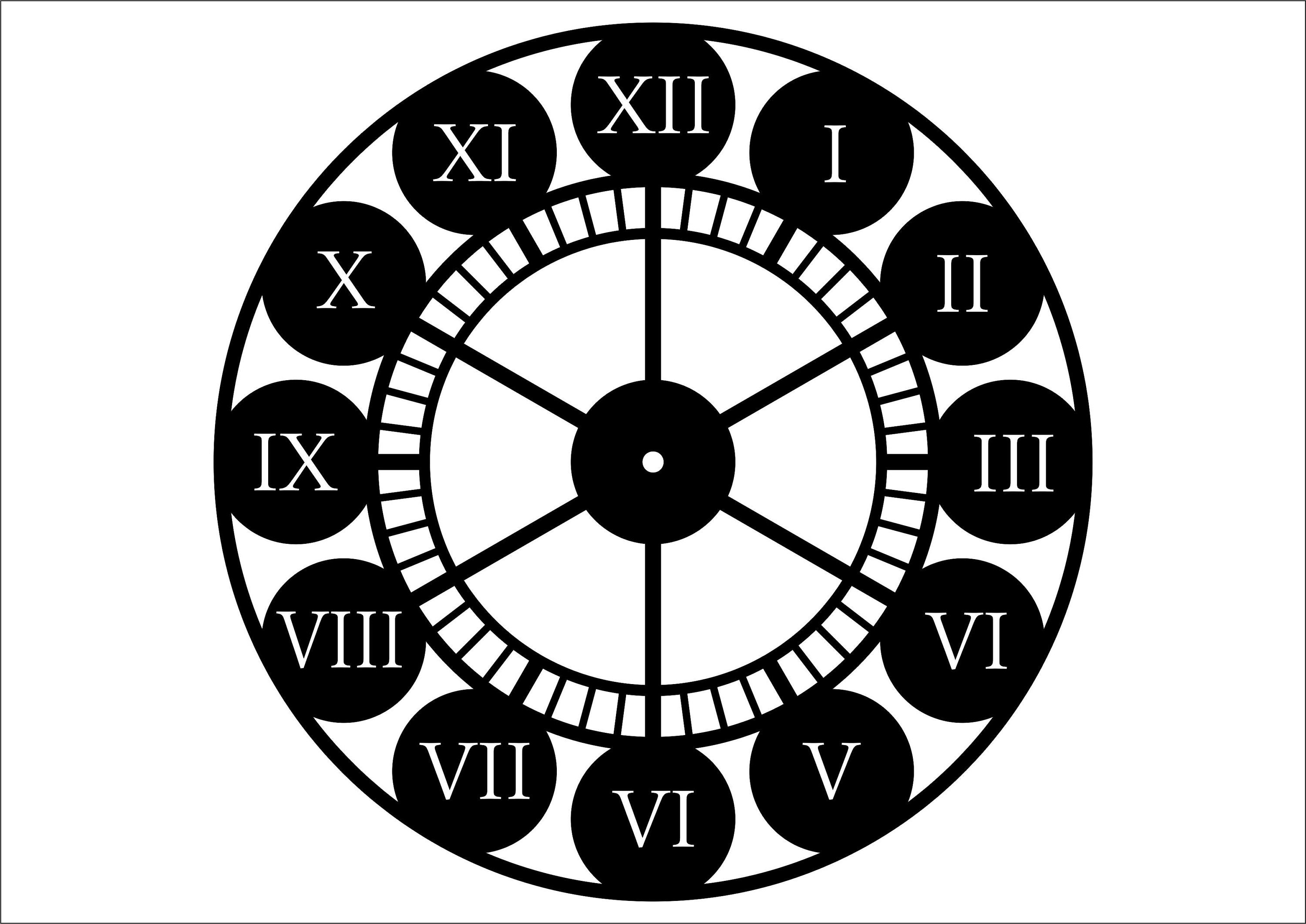 Simple Clock 01 Dxf Eps Pdf Svg for Plasma Laser Plotter Router Cut ...