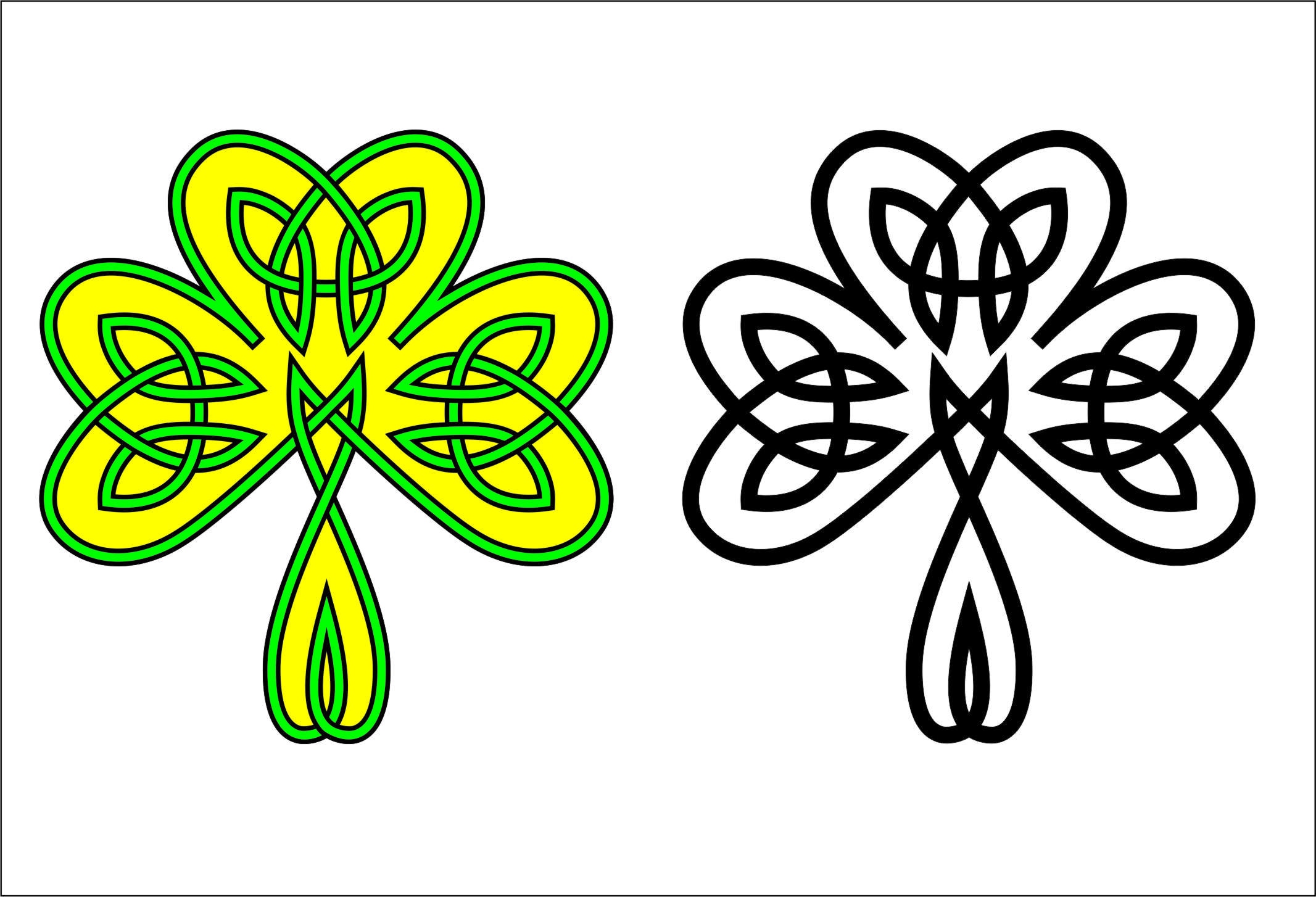 Celtic Shamrock Black And White