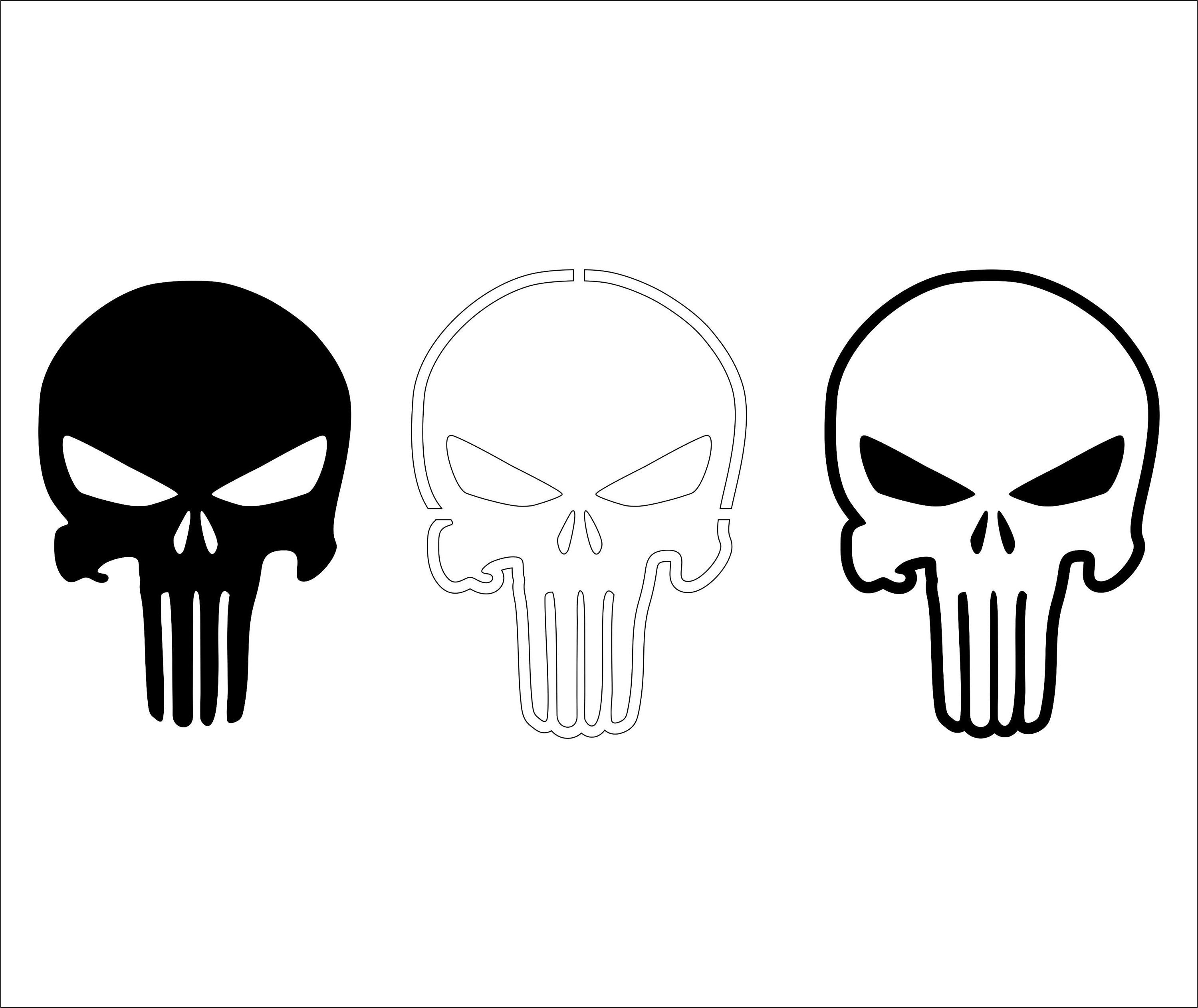 Punisher Silhouette Svg Dxf Eps Pdf Clip art corte - Etsy España