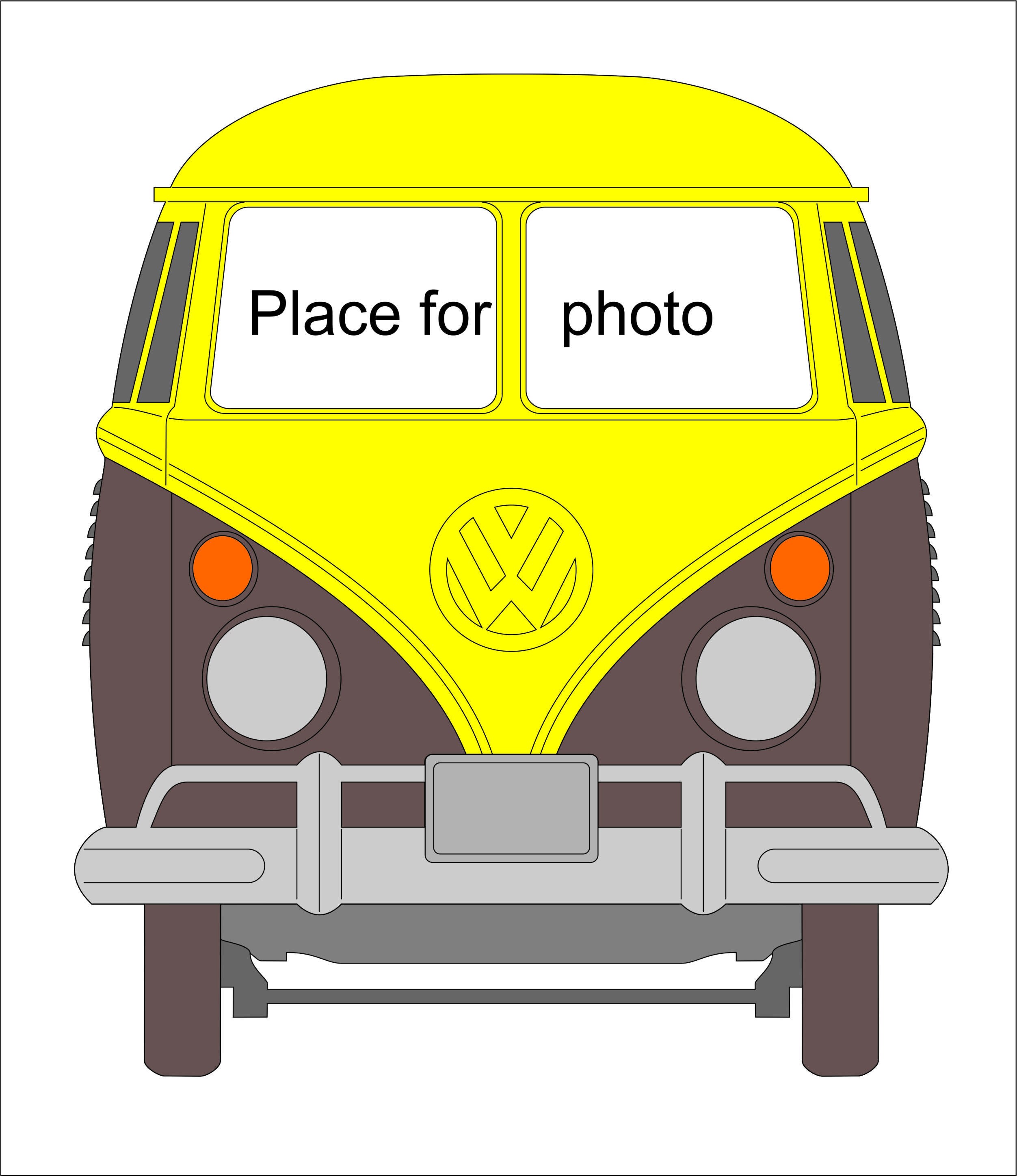 VW Bus Bulli Bulik Transporter Photo Frame Dxf Eps Pdf Svg for Laser ...