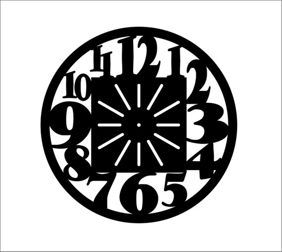 Simple Clock 02 Dxf Eps Pdf Svg for Plasma Laser Plotter - Etsy