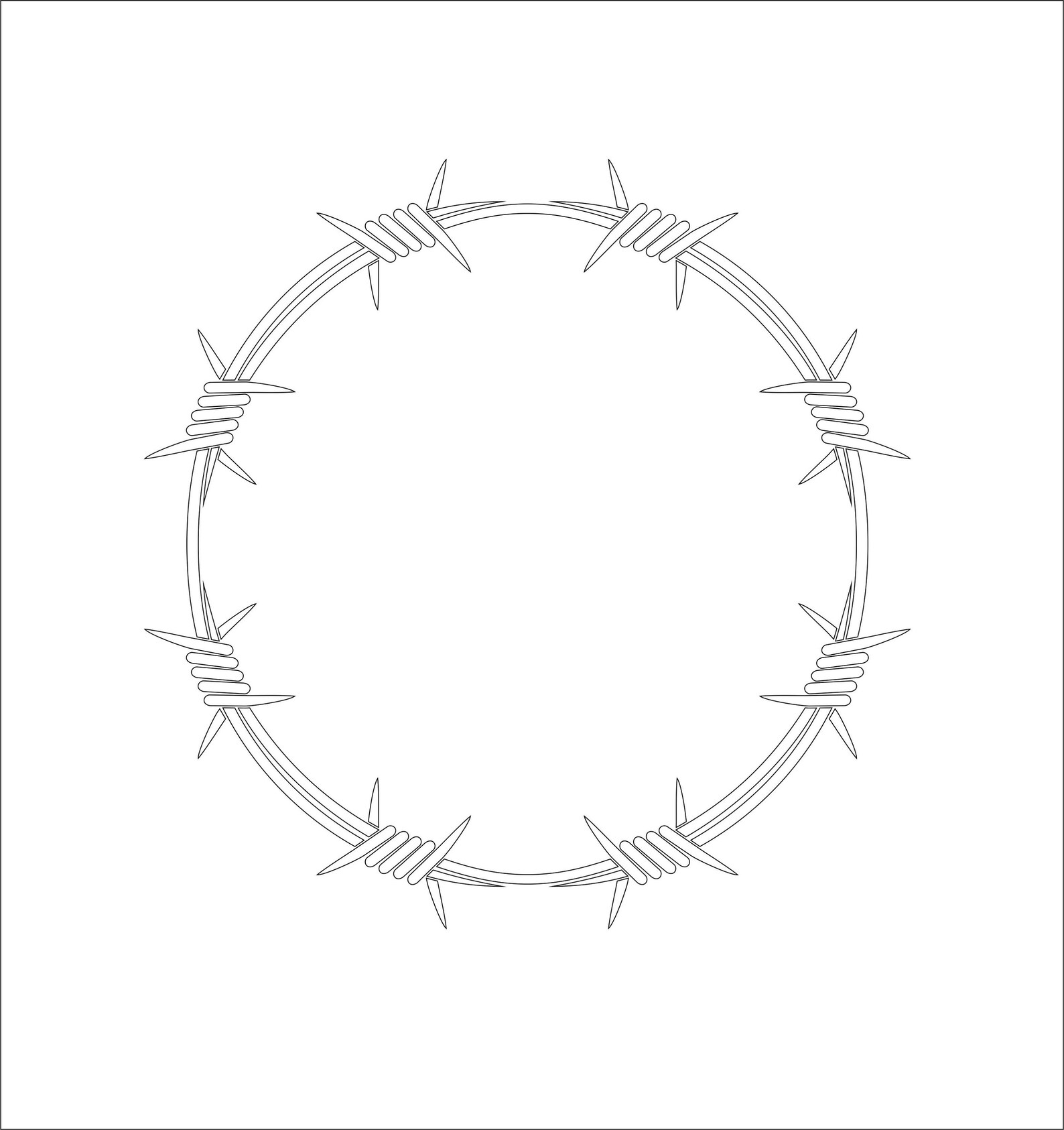 Barbed Wire Wreath - Dxf, Svg, Pdf, Eps - Digital File for Engrave - Etsy