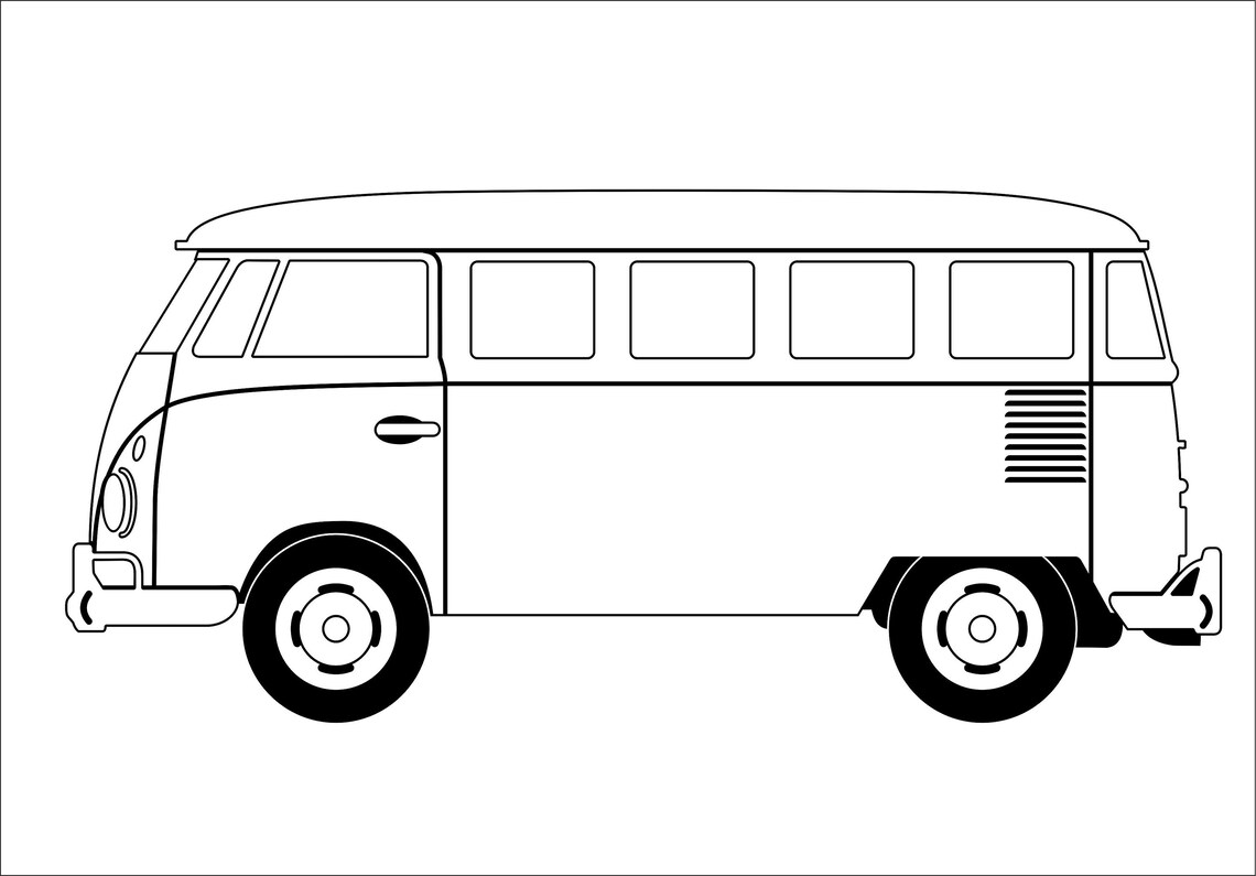 VW Bus Bulli Bulik Transporter Dxf Eps Pdf Svg Silhouette - Etsy Denmark