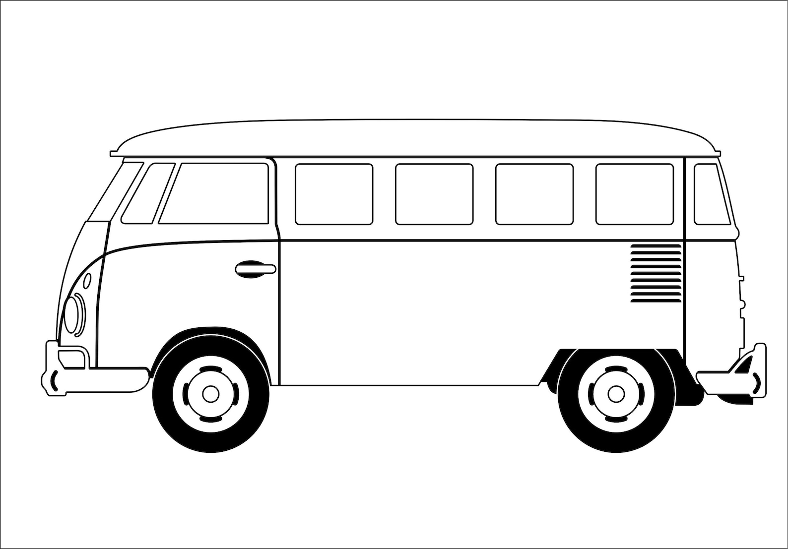 Silhouette VW Bus Bulli Bulik Transporter Dxf Eps Pdf Svg - Etsy Italia