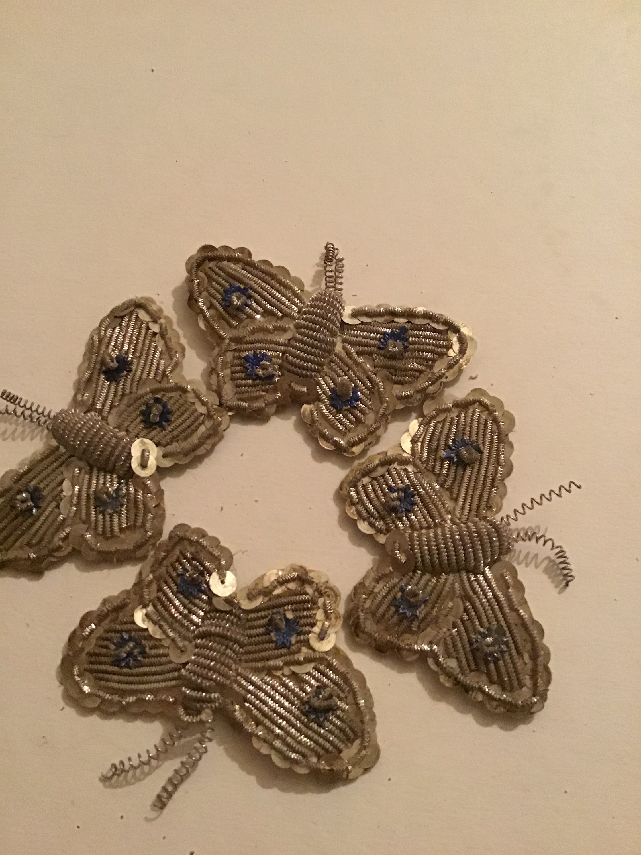 Antique Sequined Butterflies Small Decorations - Etsy